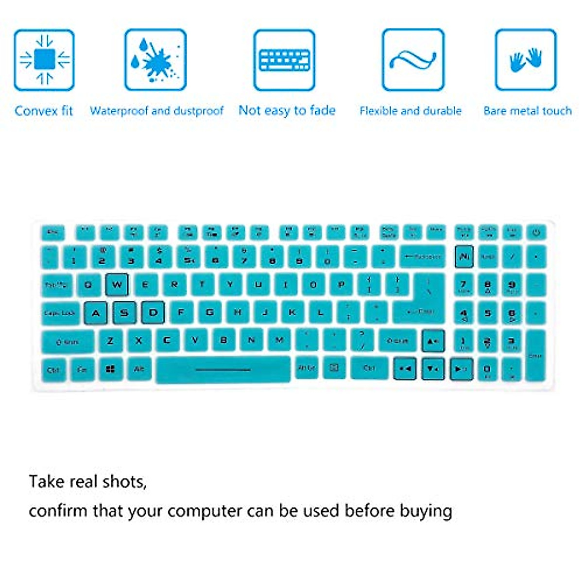 2PCS Keyboard Cover for Acer Nitro 5, Nitro 16 AN16-51/41, Nitro 17 AN17-51/41, Predator Helios 16 18 PH16-71 PH18-71, Predator Helios 300 PH315-55/54/53 PH317-53/54, Nitro 5 AN515-58/57/56/55//45/44