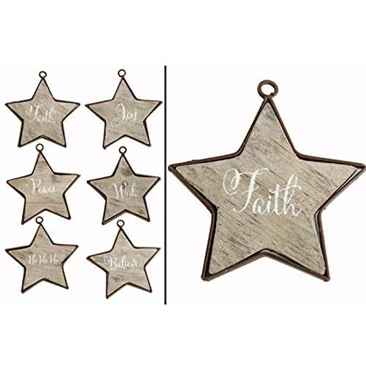 DERAYEE 100 Pcs Unfinished Wooden Stars Ornaments, Assorted Size Cutout Blank Wood Pieces Star for Christmas Wedding Party DIY Crafts