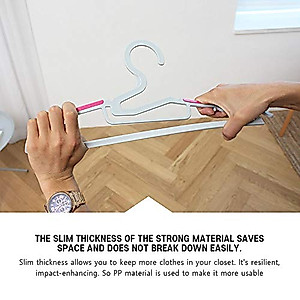 kazt Pack of 60 Compact Multi Plastic Hangers, Clothes Hangers, Standard Coat Hangers with Multi Design, Space-Saving Hangers, 16 Inches Wide