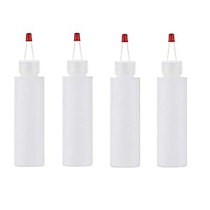 HLLMX 4 PCS Plastic Squeeze Condiment Bottles Perfect for Ketchup, Sauces, Syrup, Condiments, Dressings, Arts and Crafts 4 Oz
