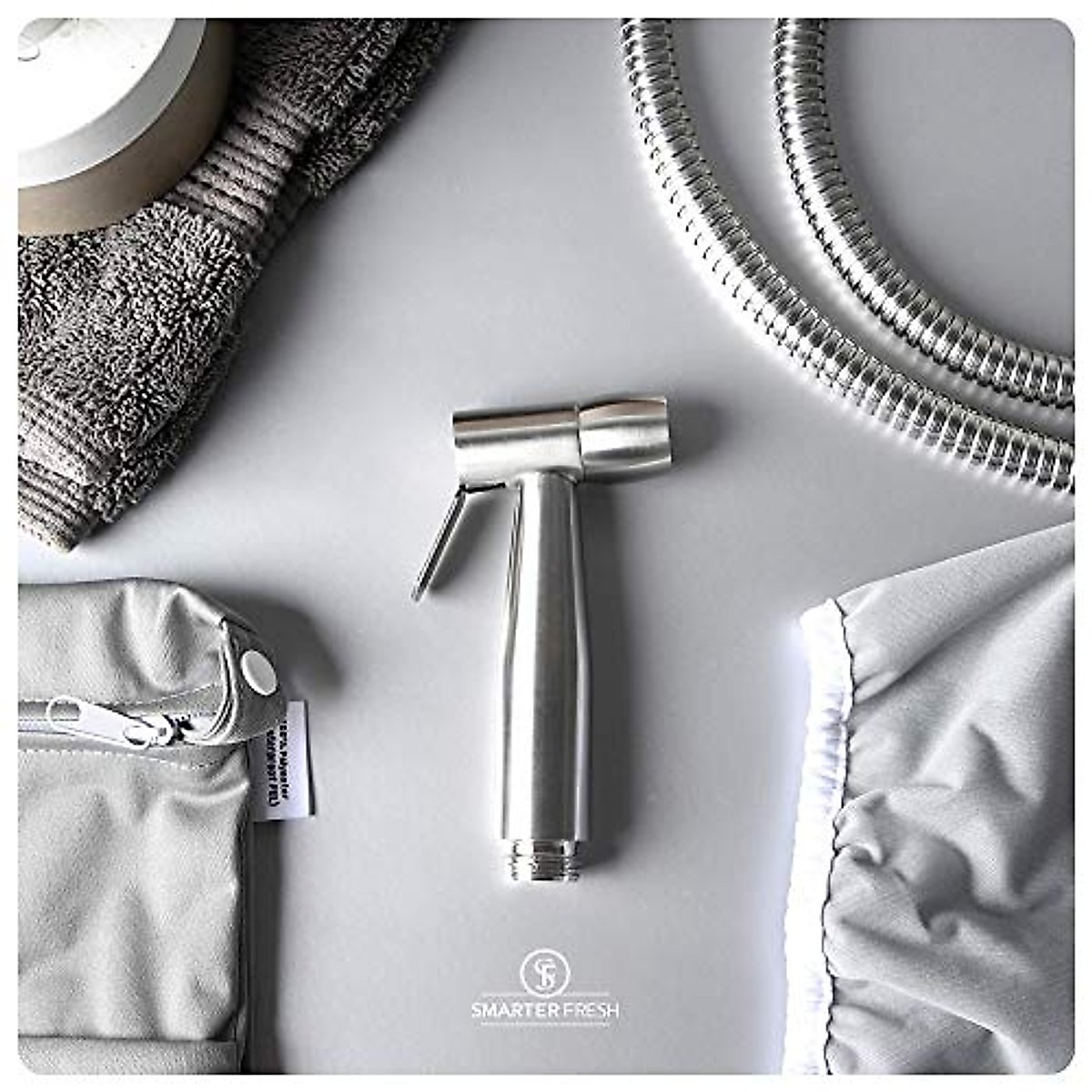 Easy-Install Cloth Diaper Sprayer for Toilets – Luxury Handheld Bidet Attachment – Multi-Use Toilet Faucet with Simple Pressure Control (Curved Sprayhead)