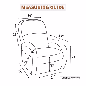 Easy-Going 100% Waterproof Recliner Cover, Dual Waterproof Couch Cover for Recliner, 1- Piece Jacquard Sofa Cover, Leakproof Sofa Slipcover for Kids, Pets, Dog and Cat (Recliner, Dark Gray) 1 Seat