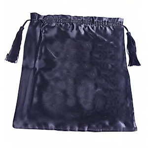 Silk Satin Wig Bags, Hair Storage Bags for Packaging Wigs, Bundles, Hair Extensions, Travel, Large Satin Bags with Drawstring Pouches Gift Bags with Tassel AliPearl Hair Bags (3 Black Bags)