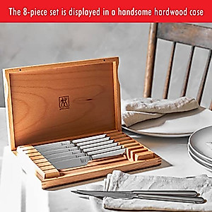 ZWILLING Razor-Sharp Steak Knives set of 8, German Engineered Informed by 290+ Years of Mastery, Silver