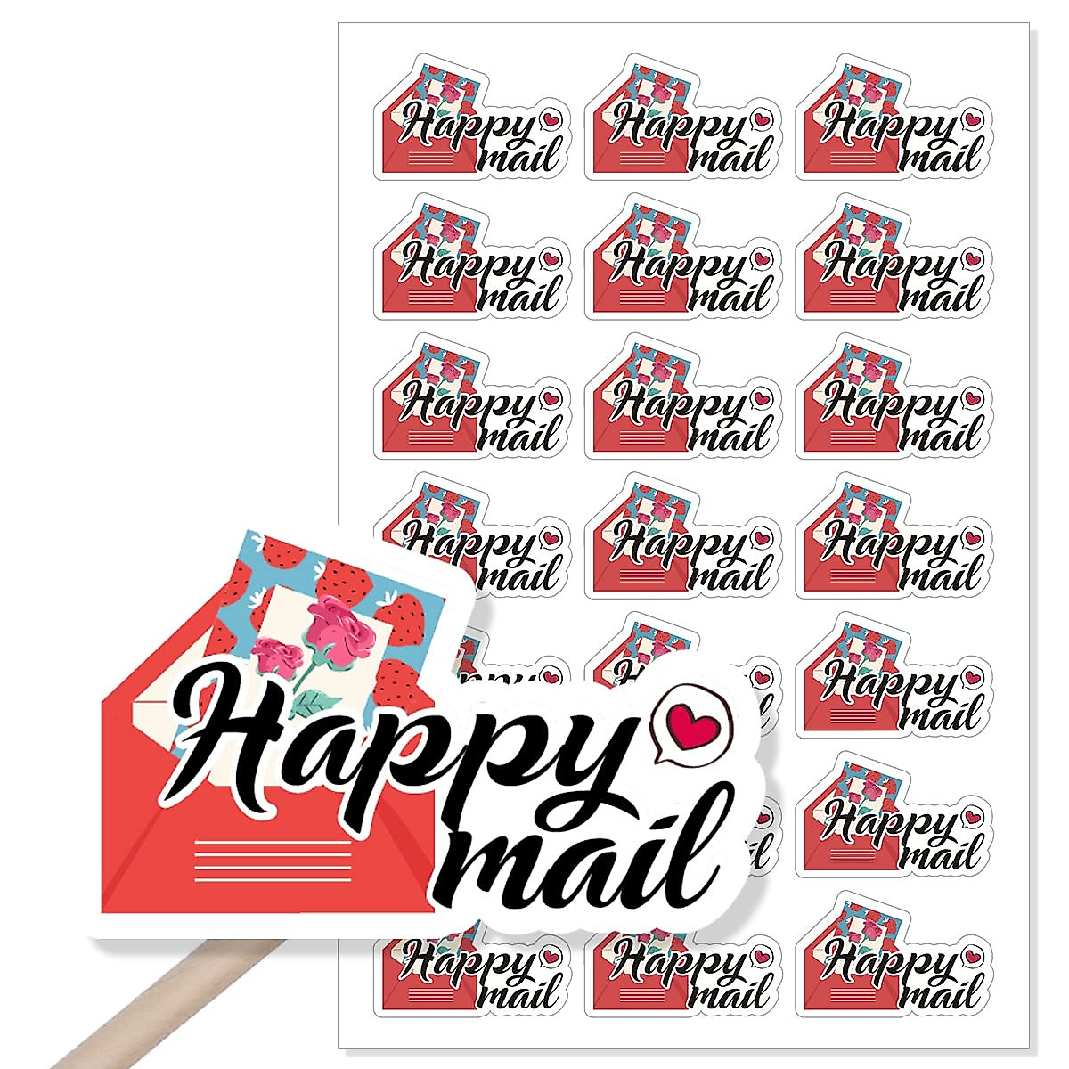 180 PCS Cute Happy Mail Small Shop Thank You Stickers,Small Business Label sitcker,Envelopes Stickers for Handmade Goods/Bags Business Packages,Thanks Stickers for Envelopes Seals, HM2