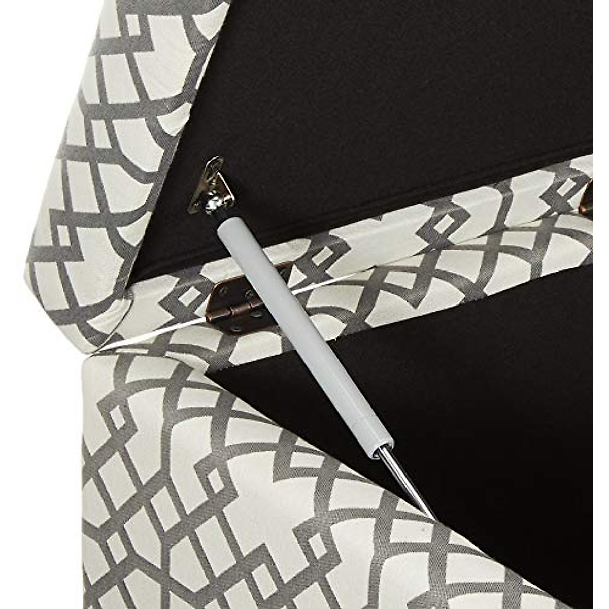 Christopher Knight Home Tempe Fabric Storage Ottoman, Grey Geometric Patterned