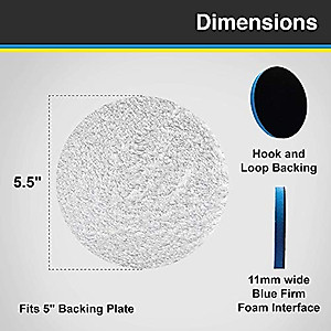 LAKE COUNTRY Heavy Cutting and Polishing Microfiber Pad - Microfiber Finishing Disc - Microfiber Buffing Pad - Help Remove Scratches, Buffing Swirls and Trails (5.25", 2 Pack)