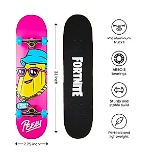 Fortnite 31" Skateboard - Cruiser Skateboard with Printed Graphic Grip Tape, ABEC-5 Bearings, Durable Deck & Smooth Wheels