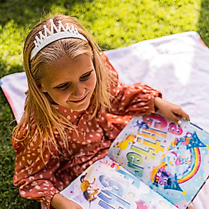 FROG SAC 4 Glitter Tiara Headbands for Girls, Elastic Princess Crown Hair Bands for Toddlers, Stretch Sparkly Hair Accessories for Toddler Girl Children