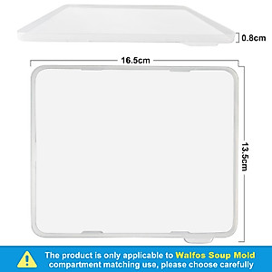 1 Pack Plastic Lids, Walfos Food Storage Container Lids Plastic Lid Square Food Storage Container Lid Suitable for Freezing Tray Set