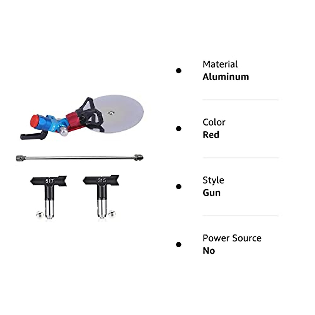 Universal Paint Deflector Spray Guide Accessory for Paint Sprayer 7/8 Airless Machine with 11.8" Extension Pole+1 x 517 Tip Nozzle,1 x 315 Tip
