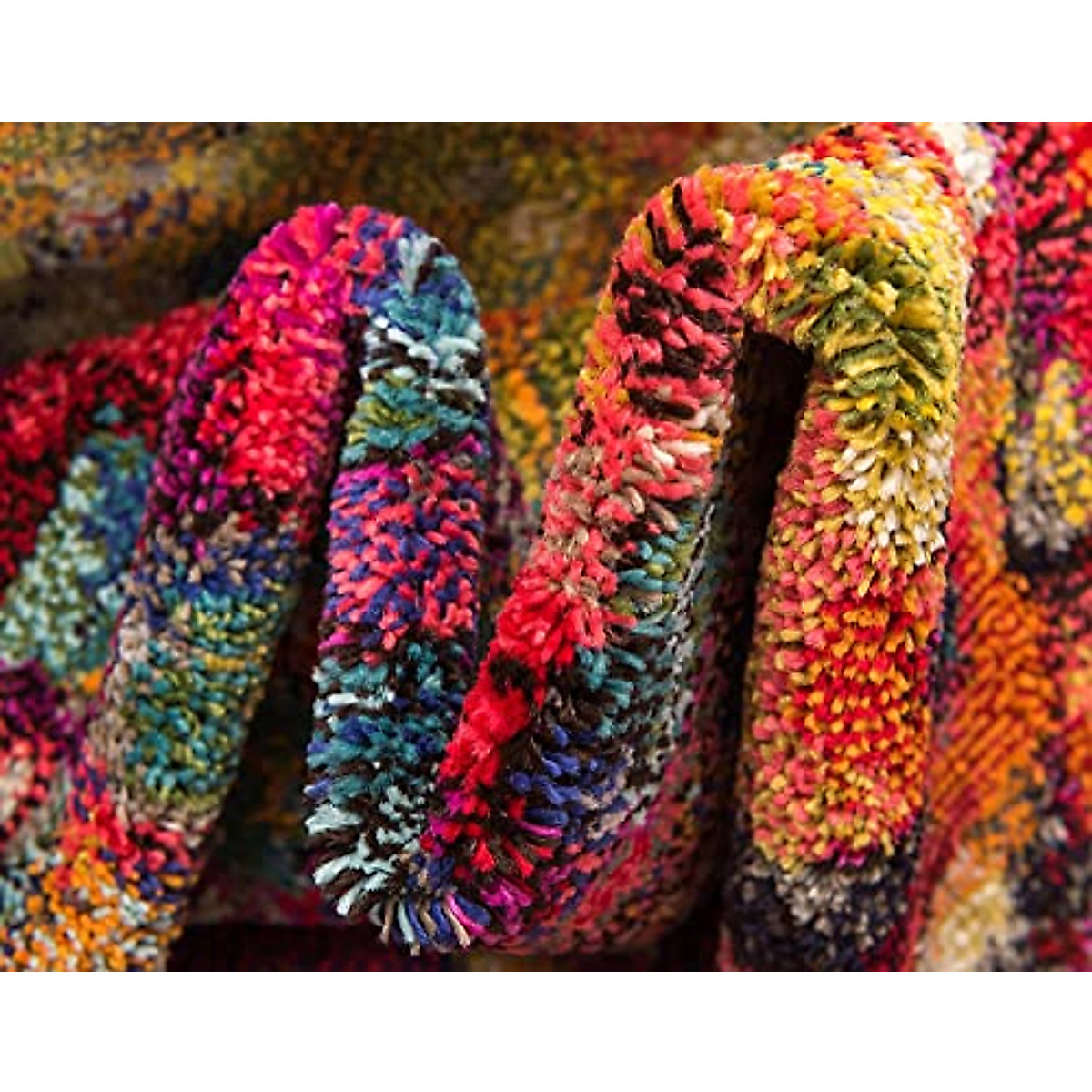 Unique Loom Jardin Collection Colorful, Vibrant, Abstract, Modern Area Rug, 3 ft 3 in x 5 ft 3 in, Multi/Blue