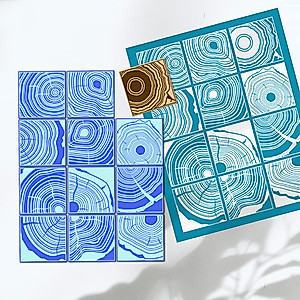 OLYCRAFT 4x5 Inch Clay Stencils Wood Grain Pattern Silk Screen for Polymer Clay Square Tree Stump Silk Screen Stencils Mesh Transfer Stencils Plant Mesh Stencil for Polymer Clay Jewelry Making
