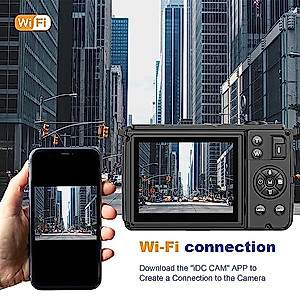 4K 64MP Digital Camera for Photography, Compact Vlogging Camera for YouTube with Auto Focus, Selfie Screens,32GB SD Card,Point&Shoot Camera with WiFi 18X Zoom,Travel Video Camera for Beginners Kids