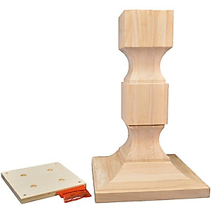 BingLTD - 28" Tall Unfinished Chelsea Square Pedestal Table Base (WH-Chelsea28-UNF)