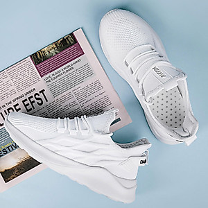 ZMBCYG White Sneakers for Women Running Shoes Sneakers Lightweight Sports Workout Cheer Shoes White Womens Size 7