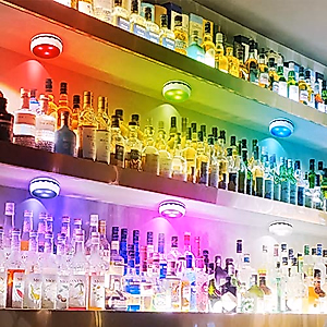 NARUNDREN Puck/Closet/Under Cabinet Lights with Remote, Color Changing, Dimmable for Christmas, Display Cabinet (6 Packs)