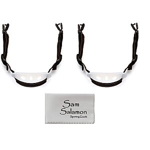 Pyramex HPCSTRAP Universal Hard Hat Chin Strap with Black Elastic Strap and Chin Cup, Black (2 Pack) w/Micro Sam Salamon Cloth