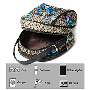 Goodhan Embroidery Crossbody Bag, Cell Phone Purse Canvas Small Handbag