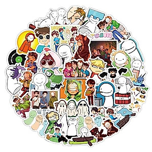 50PCS Cartoon Game Dream SMP Funny Cute Stickers for Suitcase Skateboard Laptop Computer Water Bottles Car Teens Boys Girls Decal Waterproof Sticker for Phone Scrapbook Guitar Decal Pegatinas Juguete