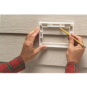 Arlington DBHR131W-1 Low Profile IN BOX Electrical Box with Weatherproof Cover for Retrofit Siding Construction, 1/4-Inch or 5/16-Inch Lap, Horizontal, White