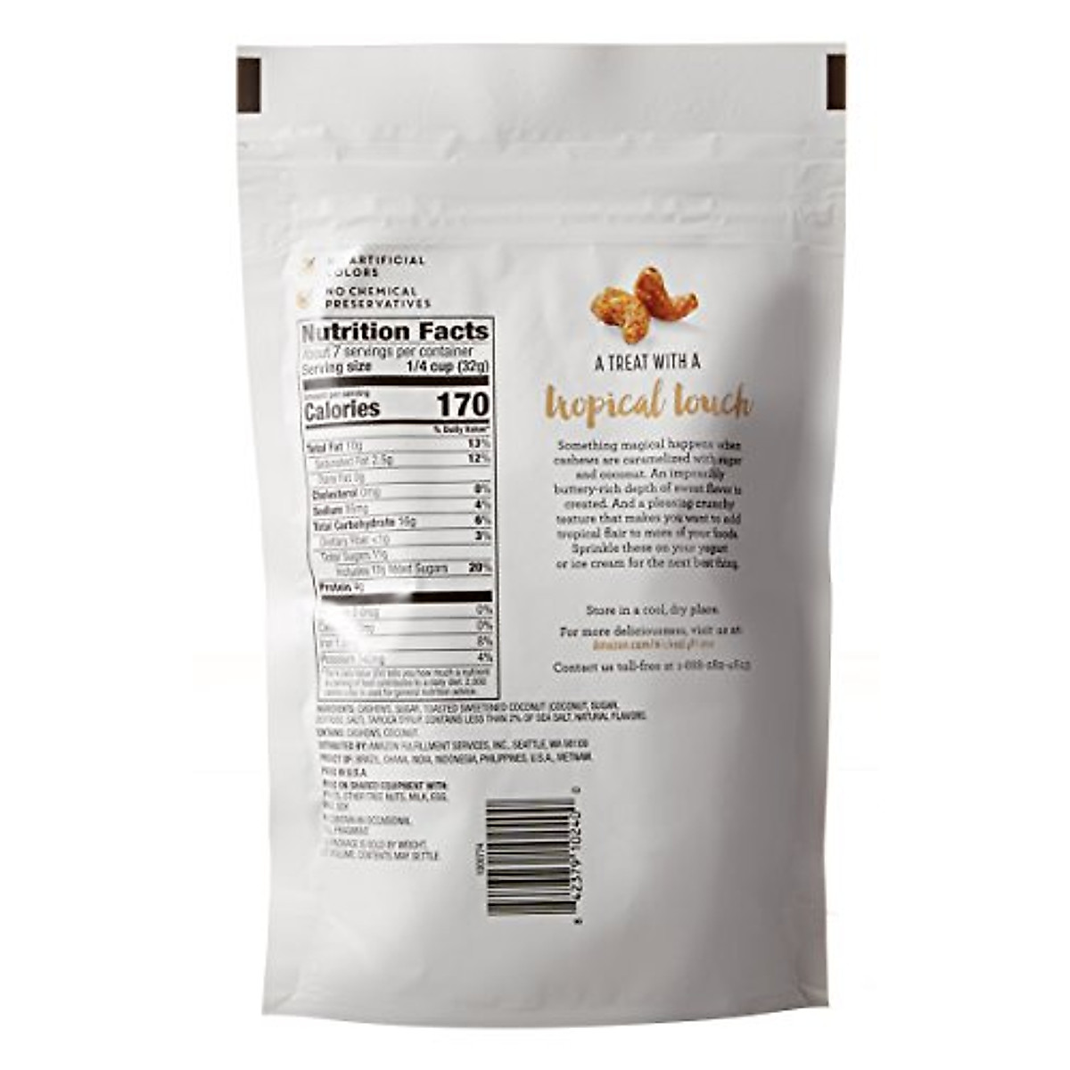 Wickedly Prime Roasted Cashews, Coconut Toffee, 8 Ounce