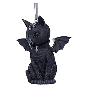 Nemesis Now Cult Cuties Malpuss Hanging Ornament 9.2cm, Resin, Black, Malpuss Winged Occult Cat Hanging Ornament, Bat Cat, Cast in The Finest Resin, Carefully Hand-Painted