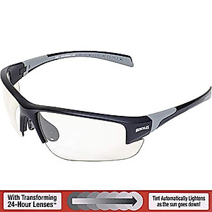 Global Vision Hercules 7 24-Hour Transitional Clear to Smoke Lens Safety Sunglasses Photochromic (Black)