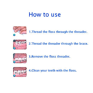 EasyHonor Dental Floss Threaders for Braces, Bridges, and Implants,Green, 210 Count (6 Pack)