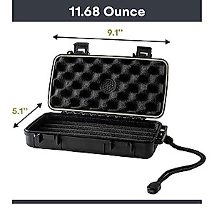 Pardo Cigar Travel Humidor Cigar Box - Airtight, Waterproof, Portable Humidor Case with Built-in Humidifier Disc, Durable Storage for up to 5 Cigars - Compact Cigar Travel Case