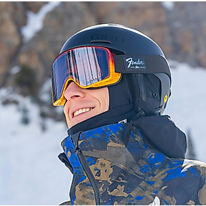 Giro Method Ski Goggles - Snowboard Goggles for Men & Women - Black Wordmark Strap with Vivid Ember/Vivid Infrared Lenses