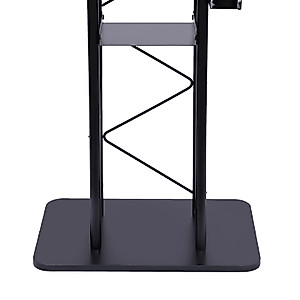 Futchoy Metal Black Podium Conference Presentation Pulpit School Office Church Lectern,Curved Design Cup Holder Design, Wrought Paint Curved Podium, Schools, Churches, Meeting Rooms
