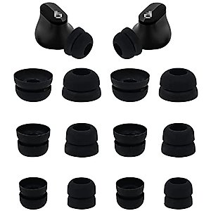 ALXCD Double Flange Eartips Compatible with Beats Studio Buds & Fit Pro, S/M/L Sizes 6 Pairs Double Flange Earbud Tips Ear Tips, Compatible with Beats Studio Buds, Black SML