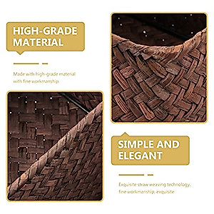 YARNOW Woven Shelf Baskets Storage Baskets Seagrass Wicker Baskets Makeup Holder Organizer Divided Storage Bins Box Container Sundries Organizer Cosmetic Storage Box for Bedrooms Home