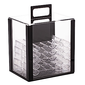 MBGBrybelly Monaco Club Poker Chip Set in Acrylic Carry Case - Casino Clay Composite 13-Gram Quality Poker Chips - Display and Transport Your Collection - Heavy-Duty Protection (1000 ct.)