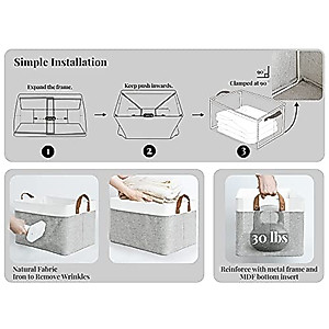 StorageWorks 3-Pack Closet Storage Bins with 2-Pack Rectangle Closet Baskets