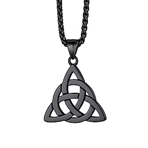 Richsteel Triquetra Celtic Knot Pendant Necklace for Men Women Stainless Steel Irish Knot Amulet Jewelry