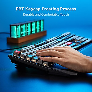 Hexgears X5 Wireless Mechanical Keyboard Full Size 108 Keys, Kailh Box 3.0 Blue Switch, Ergonomic, N-Key Rollover, Backlit Gaming Keyboard with Wrist Rest for PC/Tablet/PS/Xbox/Mac/Laptop