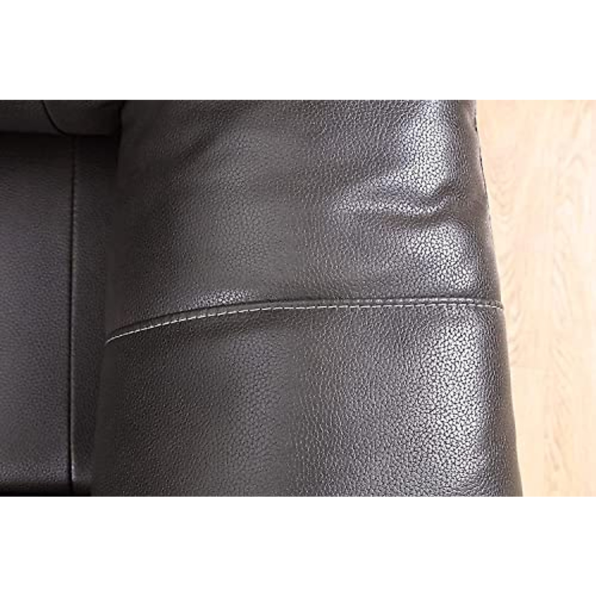 Blackjack Furniture Albany Leather Air Upholstered Living Room Reclining, Power Sectional Sofa, Dark Gray