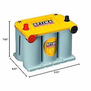 OPTIMA Batteries High Performance D75/25 YellowTop Dual Purpose Sealed AGM Car, Truck and SUV Battery, 620 CCA, Dual Terminal, Maintenance Free, Versitile Mounting