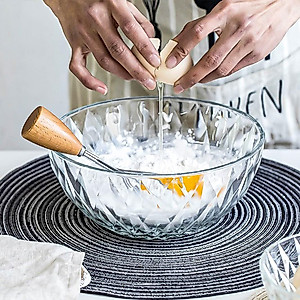 Glass Bowl, Decorative Diamond Design Bowls For Kitchen & Home Décor, Centerpiece Table Decorations Great For Dining, Living Room Décor, Serving Bowls, Salad Bowl, Pasta Bowls, Candy Bowl, Fruit Bowl.