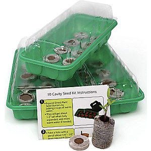 Window Garden 20 Cavity Seed Propagation Kits (2) and Greenhouse Seed Starter Kit – Mini Reusable Plastic Indoor Seed Starter Tray with Dome and Soil Pods for Starting Seeds