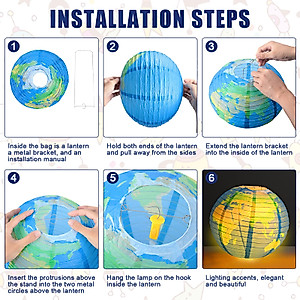 Sotiff 24 Pcs Space Party Decorations Includes Planet Paper Lanterns with LED lights Plastic Space Tablecloth Space Garland Astronaut UFO Rocket Balloon for Space Solar System Theme Parties Birthday