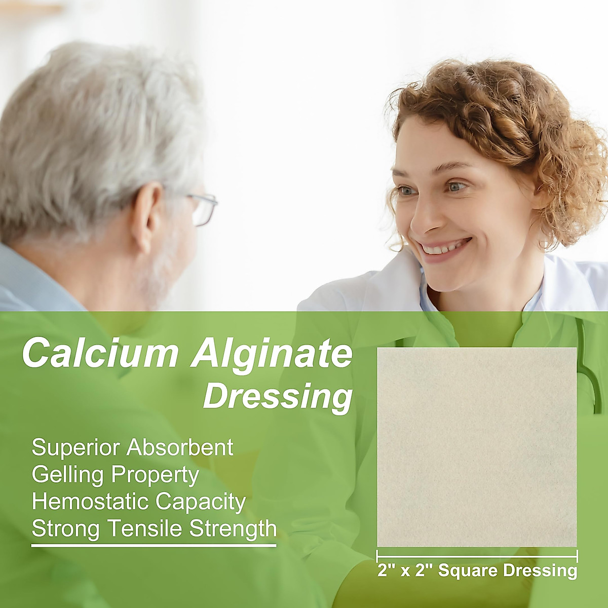 MarvellHealth Calcium Alginate Dressing & Silicone Bordered Foam Dressing, Highly Absorbent, Soft & Conformable