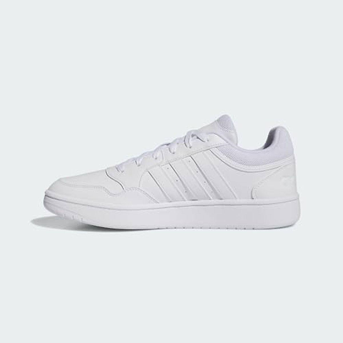 adidas Originals Men's Hoops 3.0 Low Sneaker, White/White/Core Black, 10