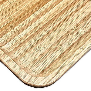 Bam&Boo Natural Bamboo Serving Tray Minimalist Rectangular — Food, Storage, Decor for Breakfast, Parties, Weddings, Picnics (12.5" x 7")