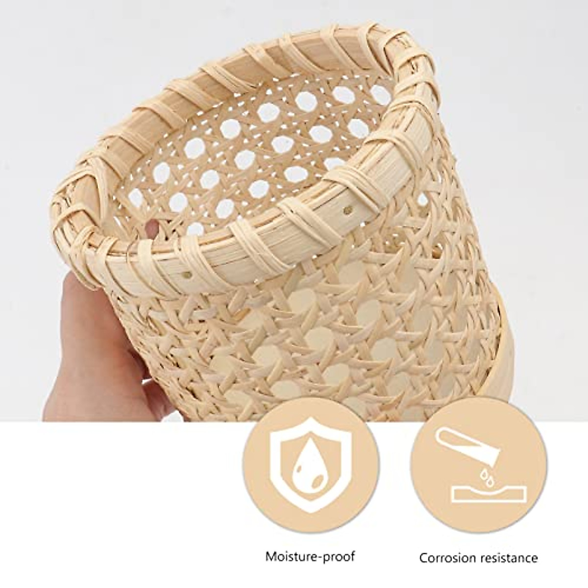 Alipis 2 pcs Cutlery for Storage Hand Cup Pen Snack Brush Rustic Silverware Holder Makeup Sundries X Bread Rattan Food Tray Wicker Pencil Stationery Mini Utensil Picnic Desktop Caddy