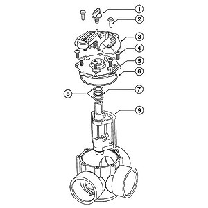 ATIE Pool Diverter Valve Assembly Compatible with Pentair Diverter Valve 270056 For 2 & 3-Way 2" to 2-1/2" Valves 263026, 263027, 263028, 263029 ONLY (Not Compatible with 263037/263038 Valve) (2 Pack)