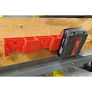 Made by Mitchell M18 3 Slot Battery Rack for Milwaukee Wall Mount Holder Latching Storage Rack M18 Packs. USA PN M18x3-WR