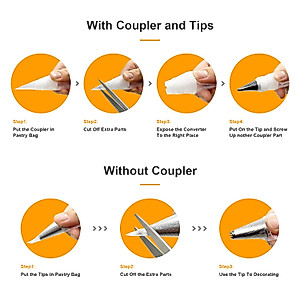 Tamodan Piping Bags 100PCS & 16 Inches Tipless Piping Bags, Extra Thick Pastry Bags Disposable, Non-Slip Icing Piping Bags Disposable Design, Cake Decorating Bags Easy to Squeeze the Icing Cream.